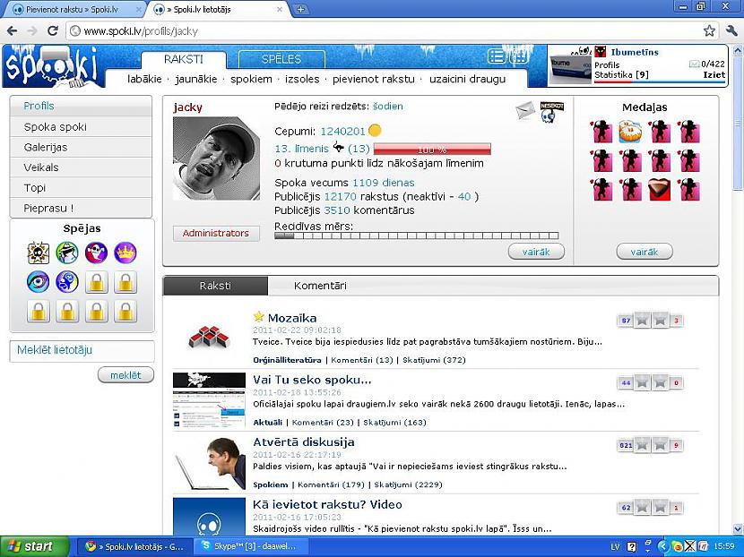 Spoki.lv statistika. - Spoki